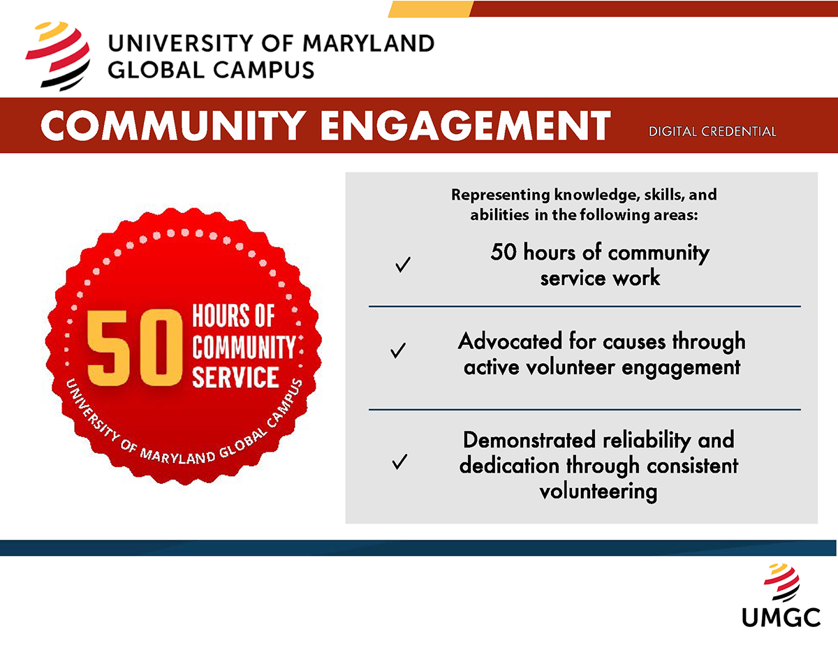 UMGC Community Engagement Badges Encourage Civic Engagement | UMGC ...